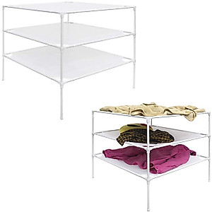 CASOLLY 6 Layer Sweater Drying Rack Mesh Foldable,Stackable,White