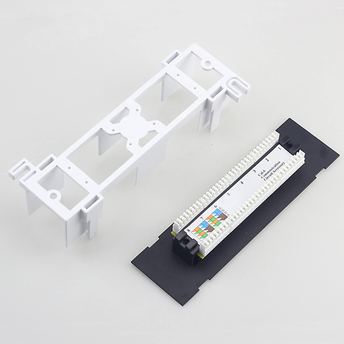 Yankok [CAT6 8 Port Patch Panel Unshielded with Coded T568A/B Wiring for RJ45 Network Cables Rack/Wall Mount 1U (Come with Bracket & Mini Punch Down Tool)