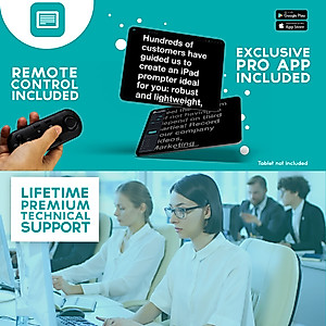 TELEPROMPTER PAD iLight PRO 12" Autocue teleprompter iPad Tablet - Kit teleprompter for Video with Remote Control, APP & Carry Bag, Beam Splitter Prompter DSLR, iPhone, APP for Apple Android Mac Win