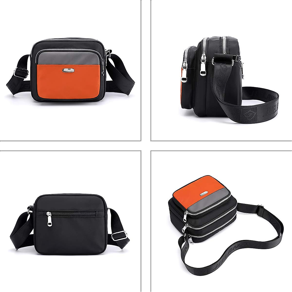 Collsants Small Crossbody Bag for Women Purses and Handbags Nylon Shoulder Bag Travel Purse Multi Zipper Pockets