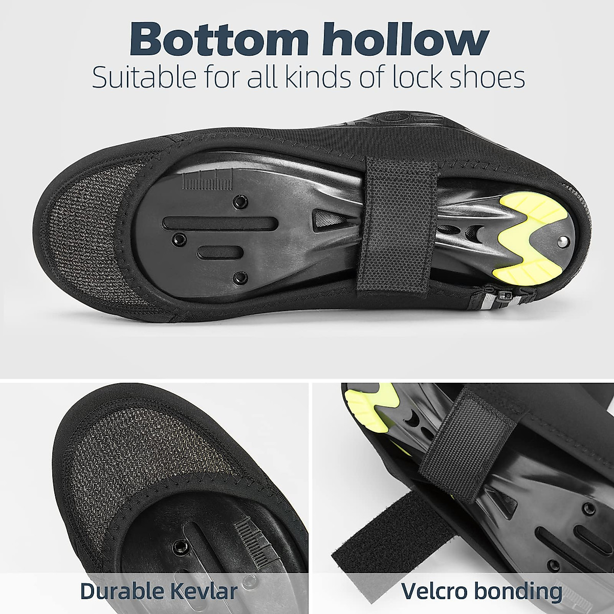 ROCKBROS Cycling Shoe Covers Winter Shoes Cover Windproof Bike Bicycle Overshoes for Men Women Thermal Warmer Black