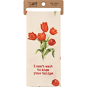 Primitives by Kathy I Can't Wait to Kiss Your Tulips Decorative Kitchen Towel