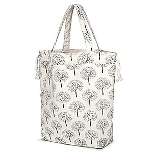 Teamoy Knitting Tote Bag with Drawstring Closure, Portable Yarn Storage Bag for Knitting Needles, Yarn Skein and Crochet Supplies, Tree (Bag Only)