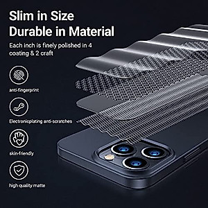 TORRAS Slim Fit for iPhone 13 Pro Case 6.1 Inch, Never Yellowing, Ultra Thin for iPhone 13 Pro Phone Case Super Lightweight Matte Hard PC Slim Thin Case Protective, Space Black