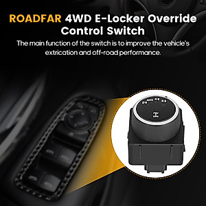 ROADFAR Front 4WD E-Locker Override Control Switch Fits for Chevrolet Silverado & for GMC Sierra/Yukon Series 15913724 25878425 1S12197 SW9277