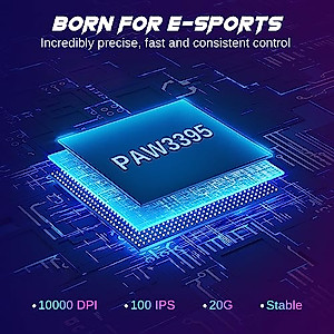 Redragon Wireless Gaming Mouse, Tri-Mode 2.4G/USB-C/Bluetooth Mouse Gaming, 10000 DPI, RGB Backlit, Fully Programmable, Rechargeable Wireless Computer Mouse for Laptop PC Mac, Black