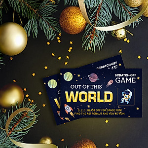 Haizct 50 Pack Rocket Ship Baby Shower Game Scratch Off Cards for Baby Shower, Baby Shower Activity and Idea (Out Of This World)