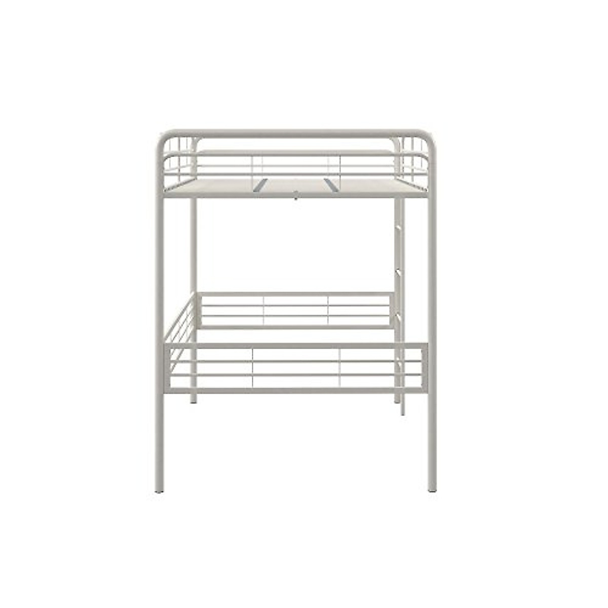 DHP Full Metal Loft Bed with Ladder Space-Saving Design, White