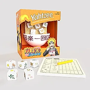 YAHTZEE: Naruto Shippuden | Collectible Ramen Bowl Dice Cup | Classic Family Dice Game Based on Anime Show | Great for Family Game Night | Officially-Licensed Naruto Game & Merchandise