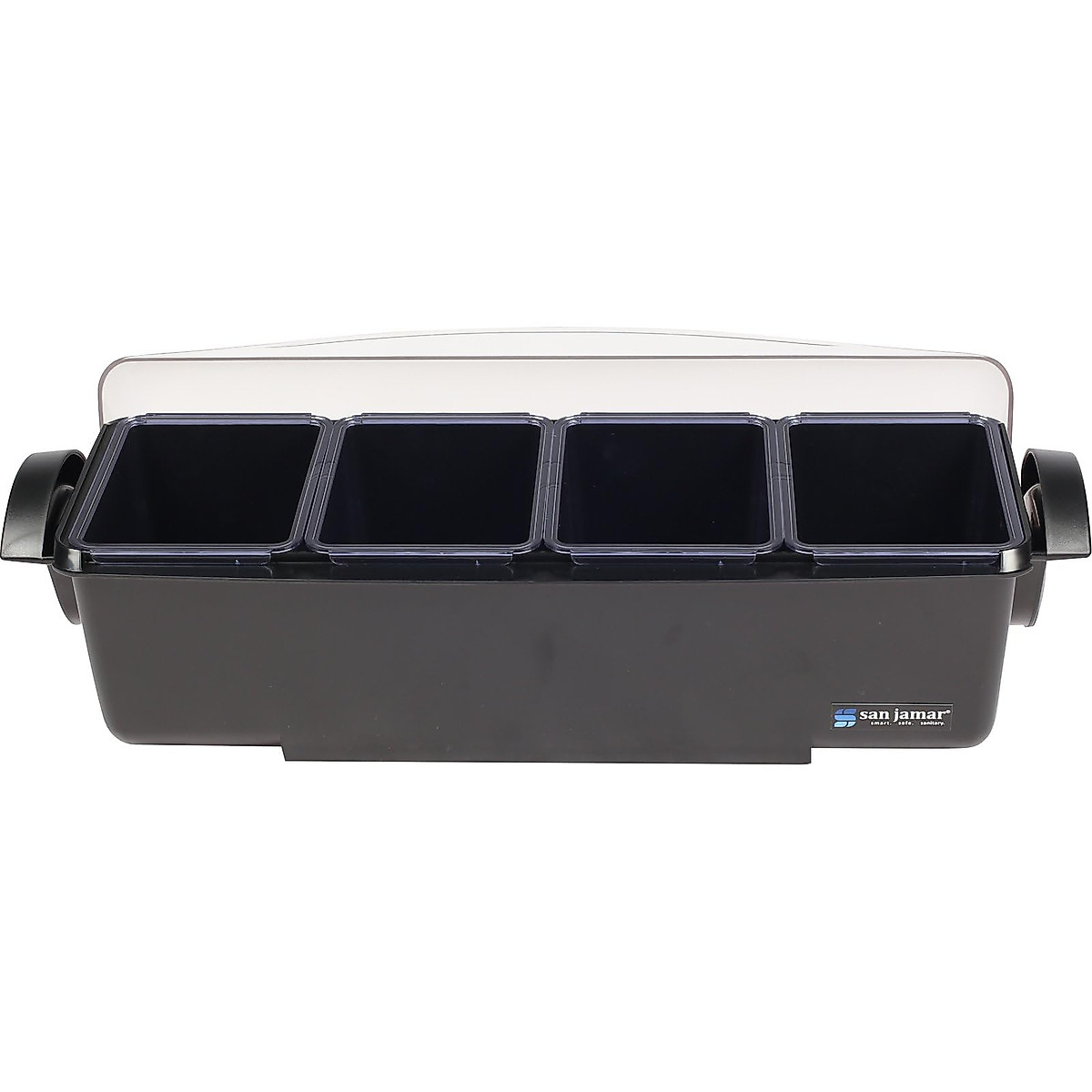 San Jamar BD4004 6 Piece The Dome Condiment Center, 6qt Capacity, 22" Length x 7-1/2" Width x 8-1/2" Height