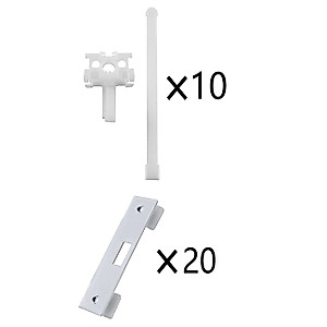 AXLIZER 30PCS Broken Missing Vertical Blinds Repair Kit 20PCS Vertical Blind Repair Tabs Replacement Clips and 10PCS Vertical Blind Repair Brackets Carrier Plus Stems Set