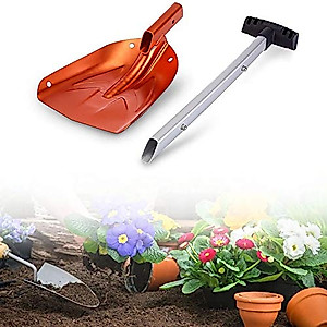 JMG Aluminum Lightweight Snow Shovel, Dismountable Garden/Sport/Snow Utility Shovel with Adjustable Length Handle Suitable for Car, Outdoor, Camping