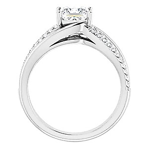 JEWELERYIUM 1 CT Princess Cut Colorless Moissanite Engagement Ring, Wedding/Bridal Ring Set, Solitaire Halo Style, Solid Sterling Silver Vintage Antique Anniversary Promise Rings Gift for Her (10.5)