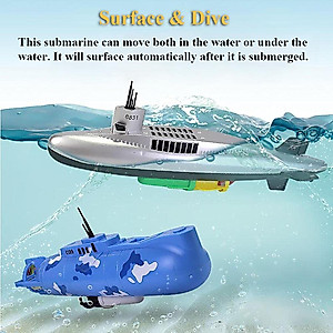 NEXTAKE Electric Submarine Toy Funny Pigboat Bath Toy Military Submarine Model Toy SUB Water Toy Bathtub Submarine Floating Toy for Kids (8823)