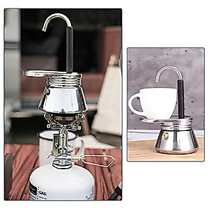 Stovetop Espresso Maker,8.3in Single Spout Stovetop Moka Pot,Stainless Steel Coffee Machine, Large Capacity Italian DIY Coffee Pot,Outdoor Brewed Coffee Cup for All Electric Ceramic Gas Stovet