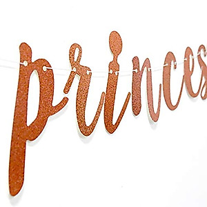 Rose Gold Glitter Welcome Princess Banner, Girl Baby Shower, Gender Reveal Party Decorations, It's A Girl, Welcome Baby Girl Party Decor