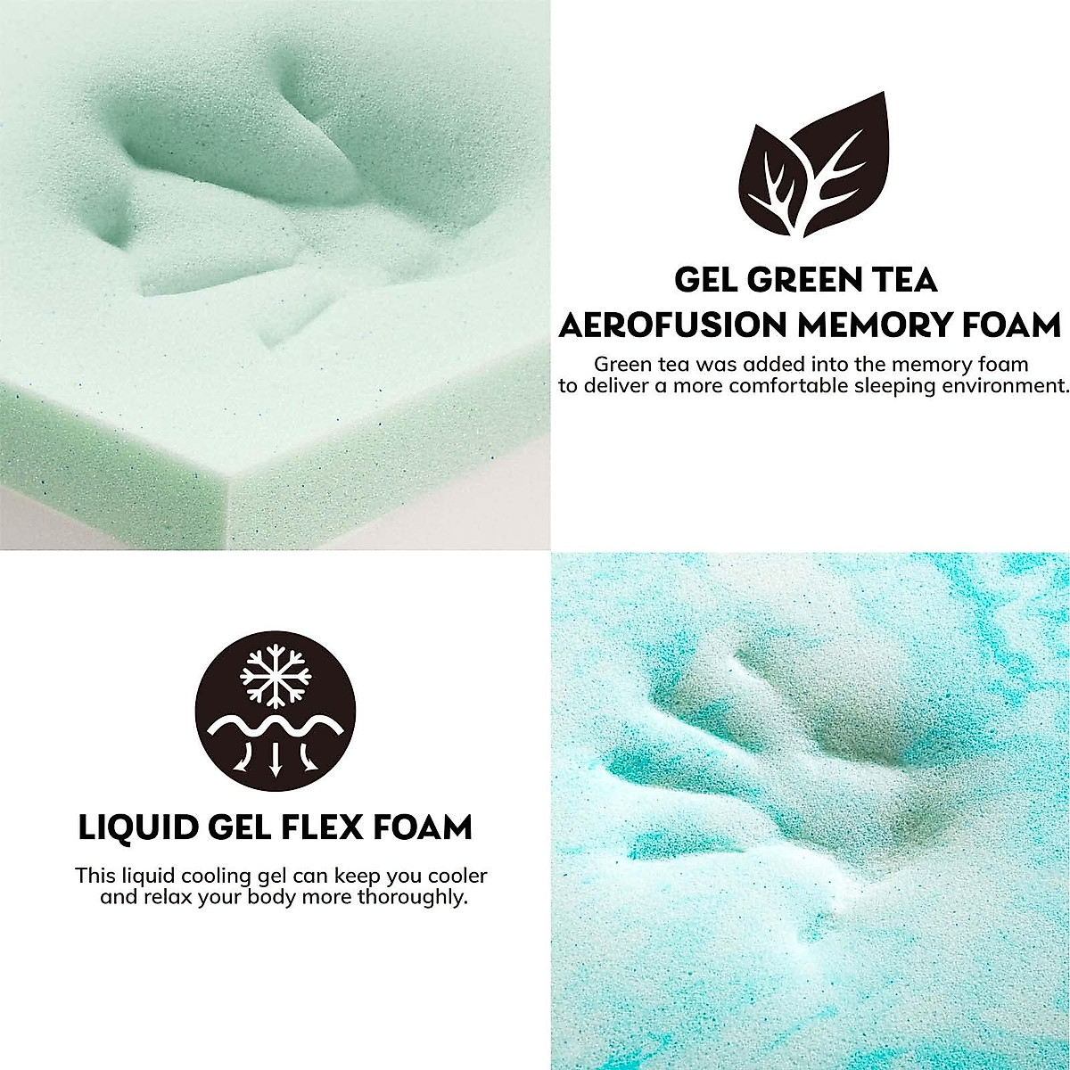 TMEOSK Full Size Mattress, 10 inch Gel Memory Foam Mattress, Cooling Gel Green Tea Mattress Bed in a Box, Medium Firm Feel with Motion Isolating (Full)