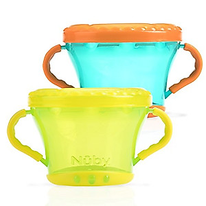 Nuby 2-Pack Snack Keepers, Colors May Vary