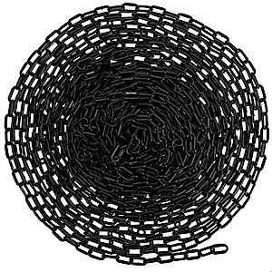 100-Feet Plastic Chain Links - Privacy Safety Barrier for Fence, Gate, Privacy (1.5-Inch, Black)
