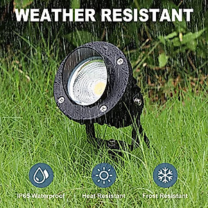 SUNVIE 20W Outdoor Landscape Spotlights 120V Waterproof Dusk to Dawn Spot Lights Outdoor 3000K LED Spotlight with Photocell Sensor Landscape Lighting for Yard Flag Tree Garden Decor 6 FT US 3-Plug in