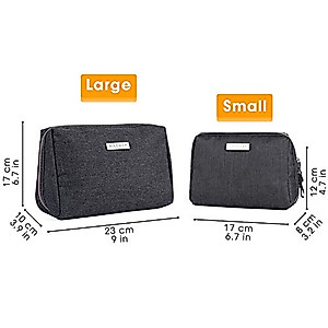 Narwey Makeup Bag Travel Cosmetic Bag Organizer Toiletry Bag Make Up Bags with Compartments for Women (Large, Dark Grey)