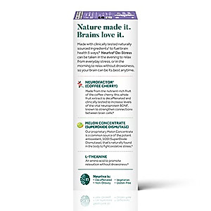 NEURIVA Destress Brain Supplement for Focus, Concentration & Accuracy with L-Theanine for Relaxation & Everyday Stress Reduction and Melon Concentrate to Help Fight Oxidative Stress, 30ct Capsules
