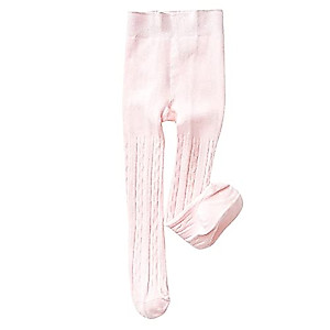 AwarFy Kids Baby Girls Tights Toddler Cable Knit Warm Leggings Seamless Stretchy Stockings Pantyhose (Hot Pink, 12-24 Months)