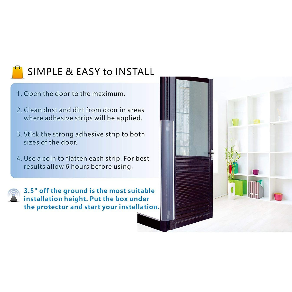 2 PCS AILUOQI Door Jam Shield Finger Pinch Guard for Baby Proofing, Kids, Hinge Cover Pinch Guard for 90 & 180 Degree Doors Frame & Baby Gate. 47.2" H, 6.7" W. 2 Pieces Set