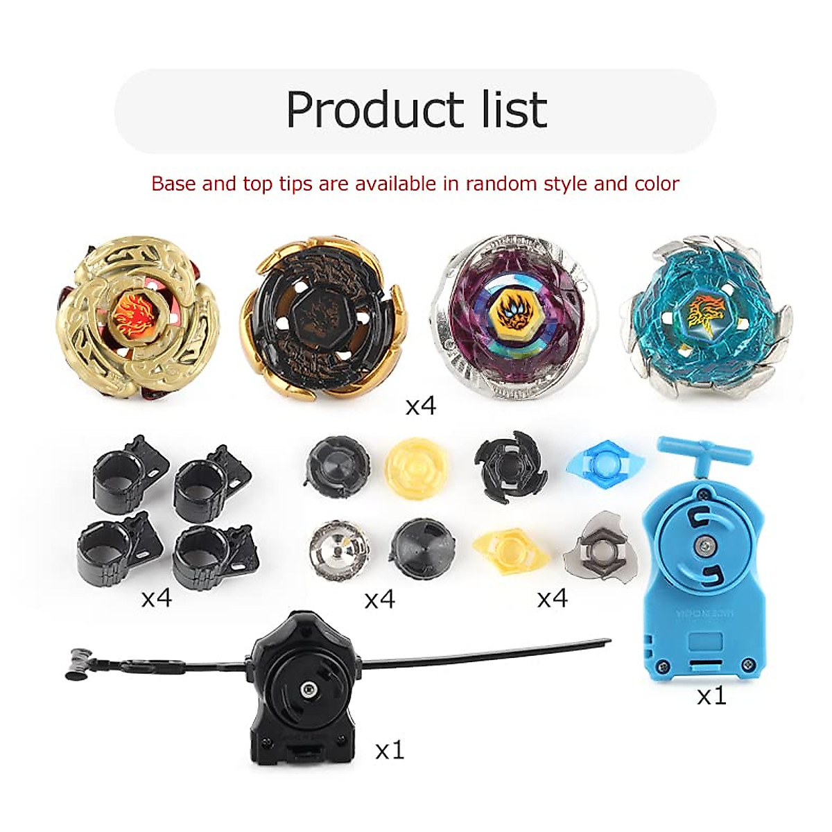 Battling Tops Metal Fusion Starter Set with 4D Launcher Grip Burst Battle Set Packed in Storage Case