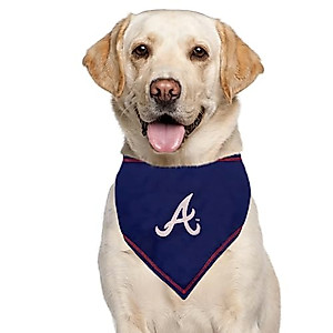 Pets First MLB Atlanta Braves TIE Bandana, Large/X-Large. Dog Bandana Scarf Bib for Pet Cat Dog. The Ultimate Game-Day, Party Bandanna (BRV-3550) (BRV-3550-L-XL)