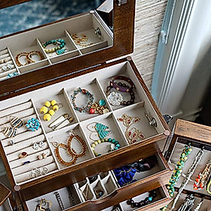 Alveare Home Port Fully Locking Jewelry Armoire, Chocolate