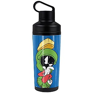 Looney Tunes OFFICIAL Marvin The Martian 18 oz Insulated Water Bottle, Leak Resistant, Vacuum Insulated Stainless Steel with 2-in-1 Loop Cap