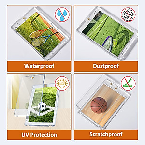 Taie Hyung 10 Count Magnetic Card Holder Case 35pt, One Touch Baseball Card Holders with 5 Stands, Clear Acrylic Card Protector Hard Plastic for Trading Cards Sport Cards Top Loaders