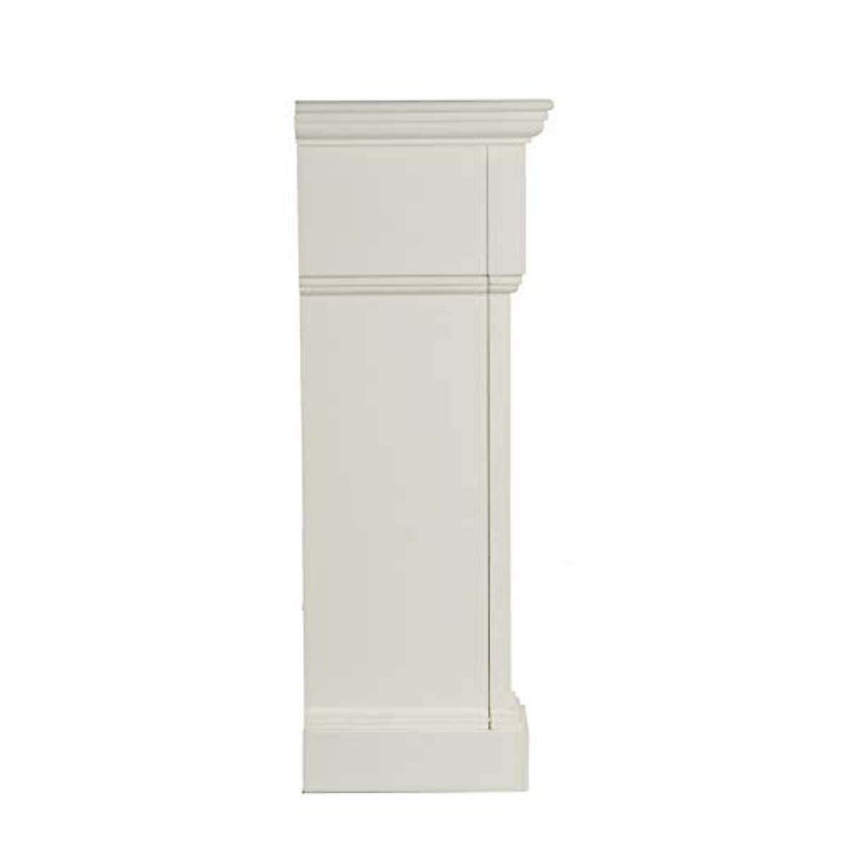 SEI Furniture Calvert Electric Carved Floral Trim Fireplace, Ivory (FA9279E)