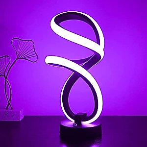 AVANLO Modern Table Lamp, RGB Touch Spiral Bedside Lamp, Unique Dimmable LED Table Lamp for Bedroom, Cool Desk Nightstand Lamps for Living Room Office Home Decor Ideal Gifts (Art Deco)
