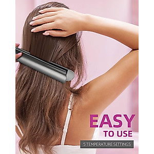 PRITECH Ceramic Hair Iron (TA-2340), 1 inch, Hair Straightener and Curling Iron, Adjustable Temperature, Fast Heat Up, Auto Shut-Off, Dual Voltage, Safety Lock, 450°F