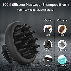 VIKICON Silicone Scalp Massager Shampoo Brush for Hair Growth, Beard Brush for Men, Face & Beard Scrubber Exfoliator, Wet Dry Shower Head Scalp Massager for Exfoliating Dandruff, Gifts for Him Father