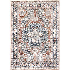 nuLOOM Westlyn Faded Medallion Area Rug, 5' 3" x 7' 3", Rust