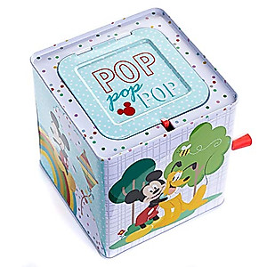 KIDS PREFERRED Disney Baby Mickey Mouse Jack in The Box Musical Toys for Babies and Toddlers, Plays “The Mickey Mouse March” Mickey Springs Out from A Colorful Box