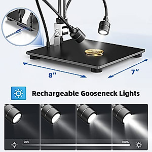 TOMLOV DM03 7" HDMI LCD Digital Microscope 1200X [Larger View & Larger Workspace] 1080P HD Screen Coin Microscope for Adult/Kids USB Soldering Microscope with Light Compatible with TV/Windows/MacOS
