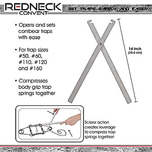 Redneck Convent RC Body Trap Set Tool - 14 Inch Aluminum Body Grip Setting Tongs Animal Trap Setter Trapping Tools for #50 to #160 Traps