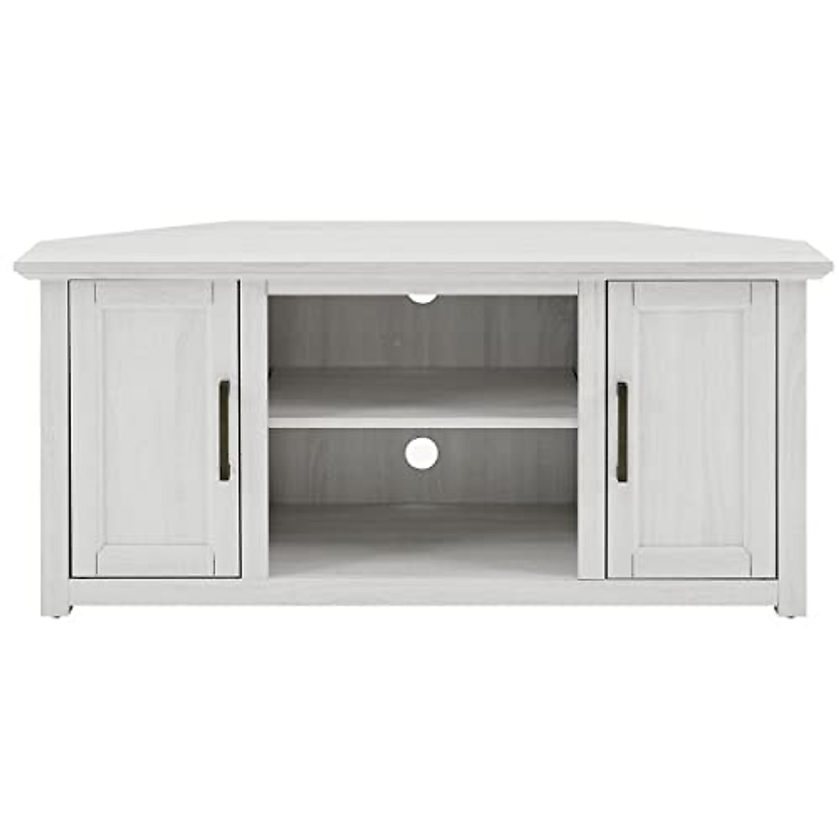 Crosley Furniture Camden TV Stand for 50+ inch TVs, Entertainment Center with Adjustable Storage Shelves, Whitewash