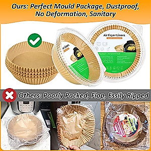 Air Fryer Liners 100PC, Disposable Air Fryer Paper Liners, Small Paper Liners for Air Fryer Basket, Non-stick, Water Oil-proof, Bowl-Shape Liner for Microwave, Non-Stick Air Fryer Liners Round 6.3Inch