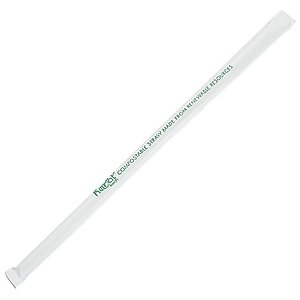 Karat Earth C9200 9.75" Jumbo PLA Straws, Paper-Wrapped, Clear (Case of 4800)
