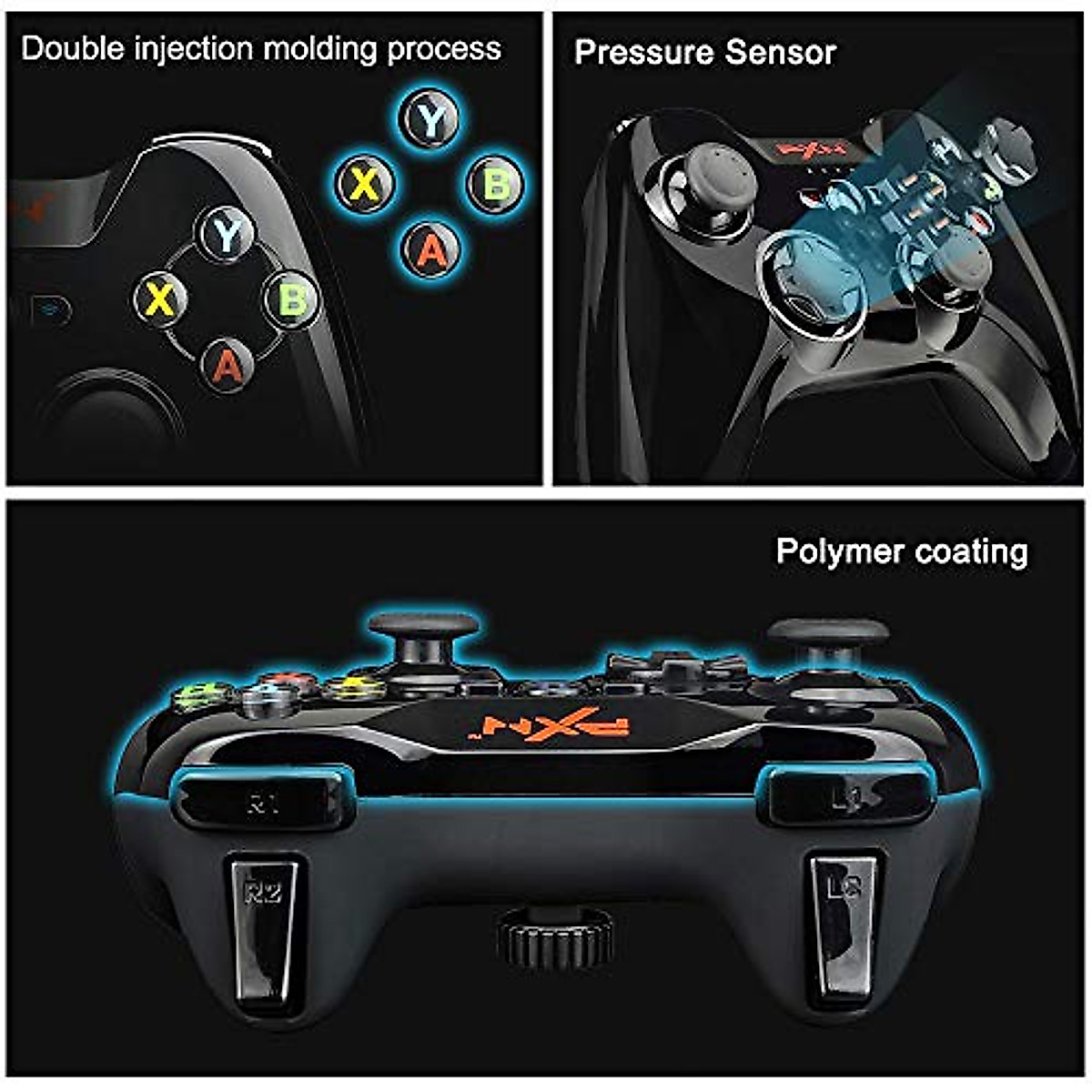 PXN Mfi Game Controller for Iphone Speedy(6603) IOS Gaming Controllers for Call of Duty Gamepad with Phone Clip for Apple TV, Ipad, IPhone (Black)