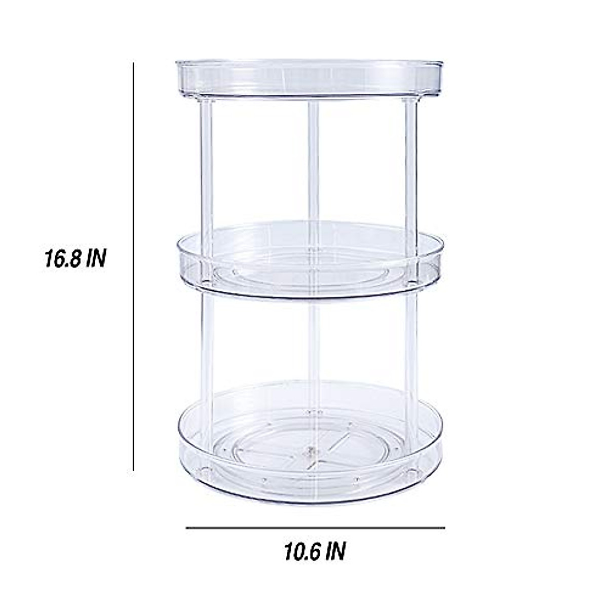 Lazy Susan Turnable Cabinet Organizer, Multifunctional 3 Tier 360 Rotating Clear Cabinet Organizer Large Spinning Spice Containers Cosmetic Can Organizers for Kitchen Pantry Bathroom