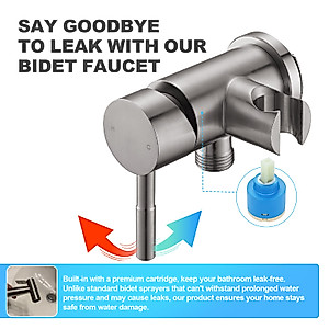 Chomely Warm Water Handheld Bidet Sprayer for Toilet, Mounted on Bathroom Vanity, Cloth Diaper Jet Sprayer Attachment for Feminine Wash, Muslim, Ducha Para Toilet, Pet Shower, Brushed Nickel