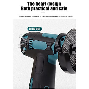 Weytoll 12V Cordless Brush Angle Grinder Kit, Grinding Disc 3/76mm, 19500rpm Electric Grinding Tool Mini Grinder Handheld Cutter with 2pcs 12V1300mAh Batteries and 6 Cutting Discs, Blue