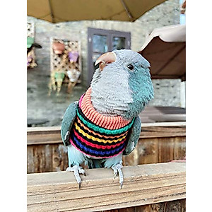 HEZHUO Parrot Bird Supplies, Light Flying Clothes, Warm and Comfortable, Tiger Skin, Green Cheek Parrot, Little Sun Parrot, Monk Parrot, Starling, mynah, Senegal Parrot, Mini Macaw Sweater (4XL)