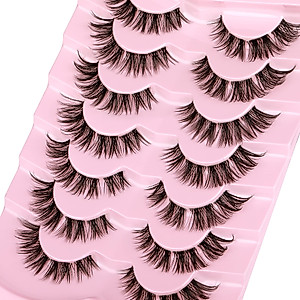 Cluster Lashes 56 Wisps DIY Lashes Natural Look Cat Eye Clear Band Mink Lashes Pack Wispy Fluffy 3D Curl False Eyelashes by ALICE